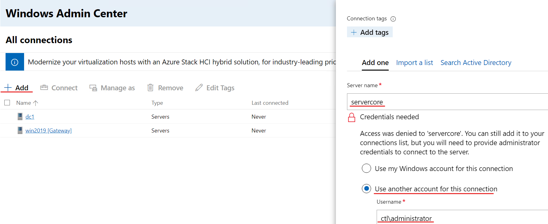Lab Windows Server 2019 - Module 1 Windows Server Core