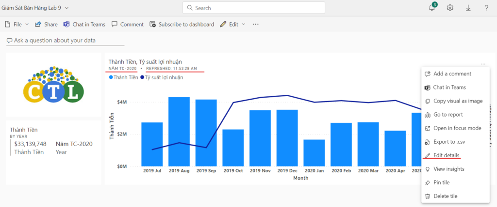 Lab Power BI Module 9 - Create a Power BI Dashboard - ctl.edu.vn